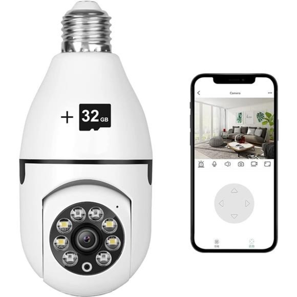 Cameras, Photo & Video | Goldengu Light Bulb Security Camera 180p Smart ...